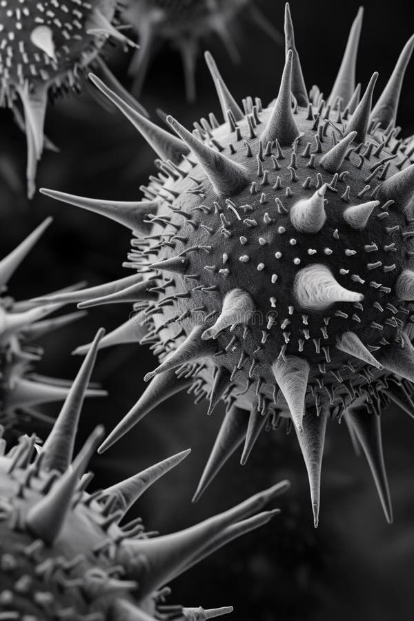 Electron Microscope Capture of an Virus Approaching Human Cell Stock ...