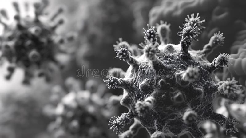 Electron Microscope Capture of an Virus Approaching Human Cell Stock ...