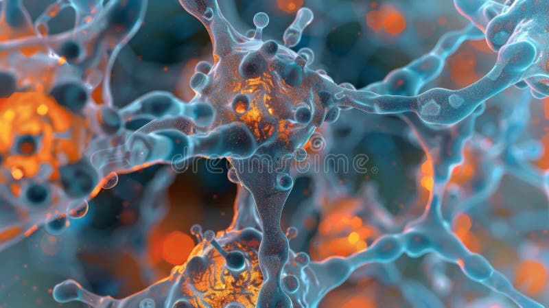 An Electron Microscope Image of a Cell Nucleus with DNA Strands Forming ...