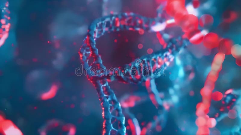 An Electron Microscope Image of a Cell Nucleus with DNA Strands Forming ...