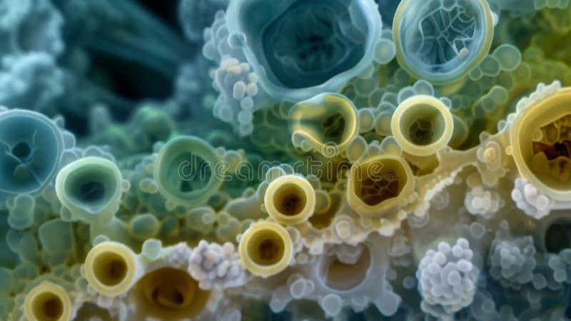 An Electron Microscope Image of a Euglenoid Colony Revealing the ...