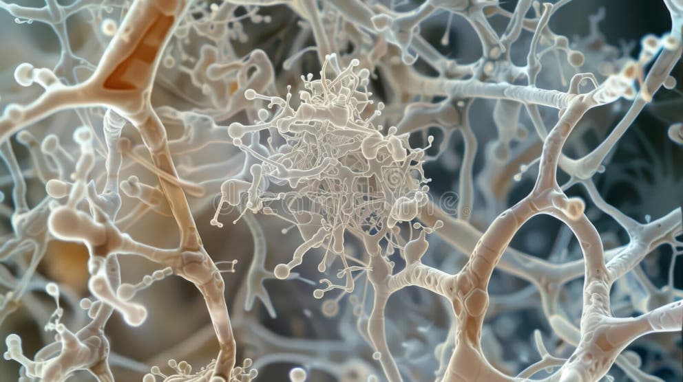 An Electron Microscope Image of Hyphae Magnified Thousands of Times ...