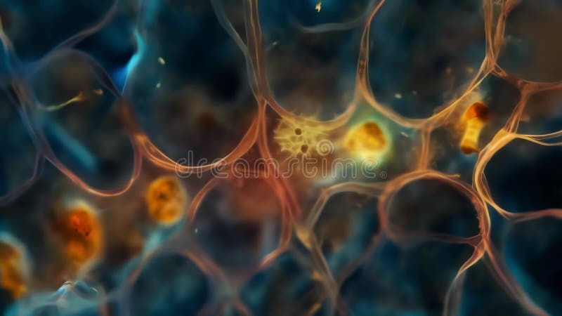 An Electron Microscope Image of a Neural Tissue Section Giving a ...