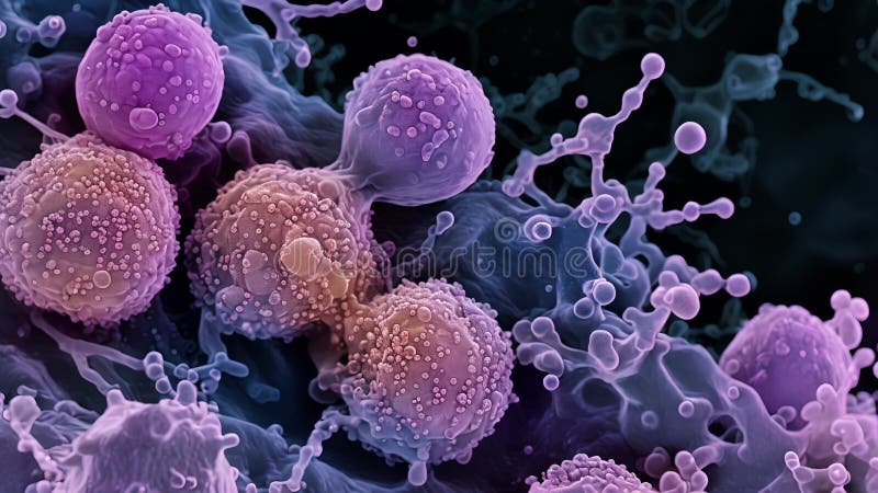 Electron Microscope Image Showing the Activated State of B and T ...