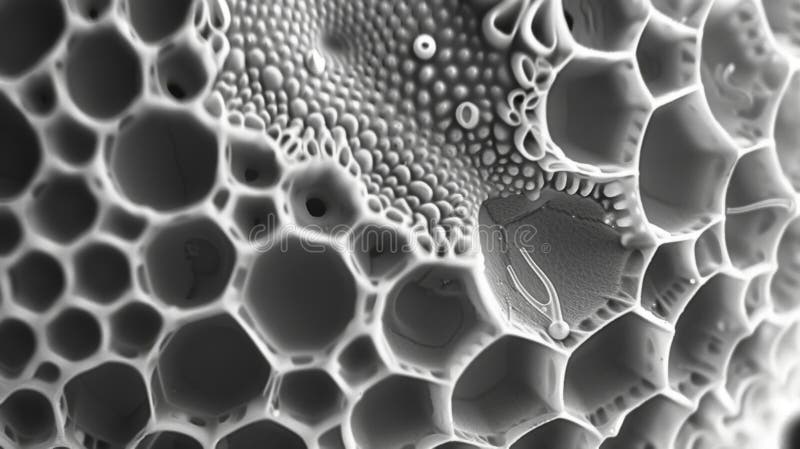 Electron Microscope Image of a Single Plant Pollen Grain Revealing Its ...