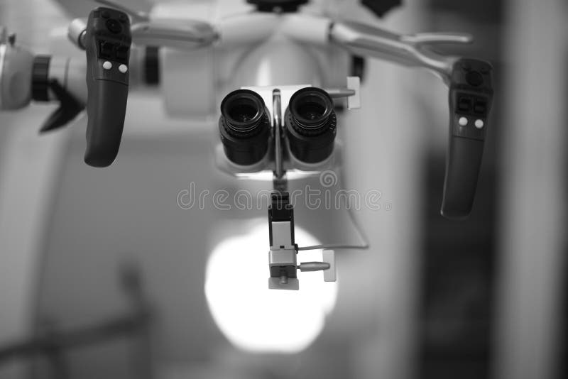 Operating Microscope Close-up. Sterile Operating Room In A Veterinary ...