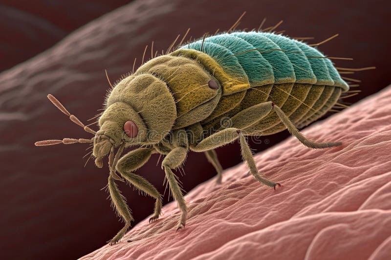 Electron Microscope View of Micro Insect on Human Skin Generative AI ...