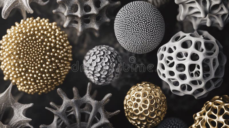 Electron Microscope View of Pollen Grains Arranged in Patterns ...