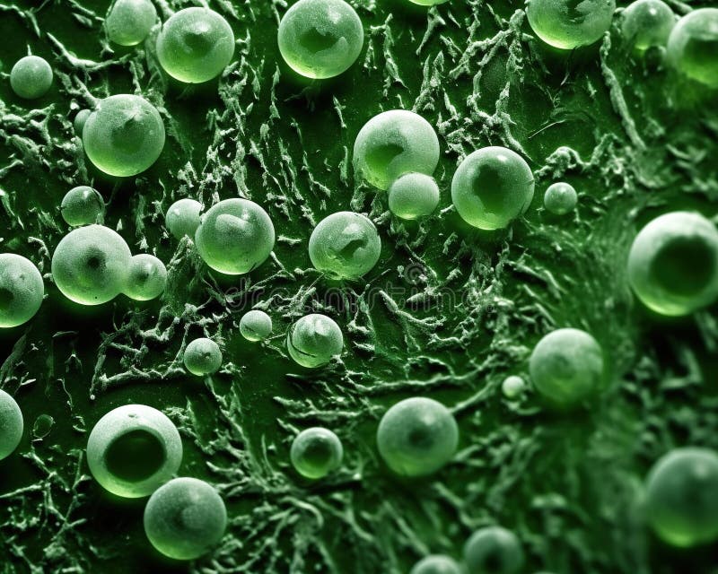 An Electron Microscope View of the Spirulina Algae. Stock Illustration ...
