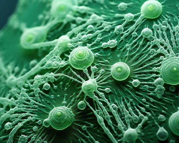 An Electron Microscope View of the Spirulina Algae. Stock Illustration ...