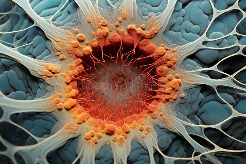 Electron Microscopic Structure of Nucleus by Generative AI Stock ...