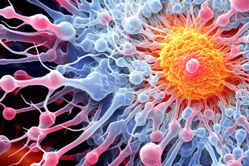 Electron Microscopic Structure of Nucleus, 500x Zoom, Generative AI ...