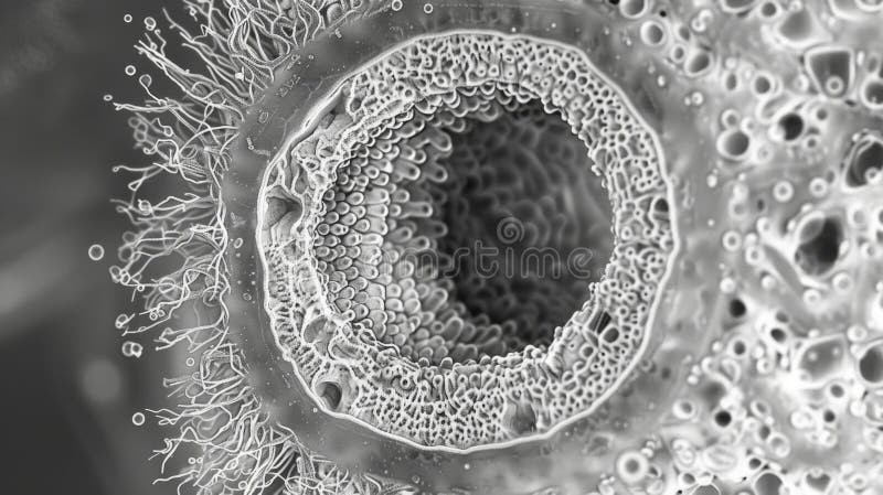 Electron Microscopic View of a Single Nuclear Pore Showing Its ...