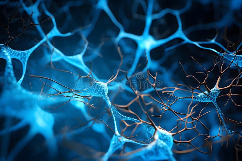 Electron Microscopy of Brain Neural Network, Generated AI Stock ...