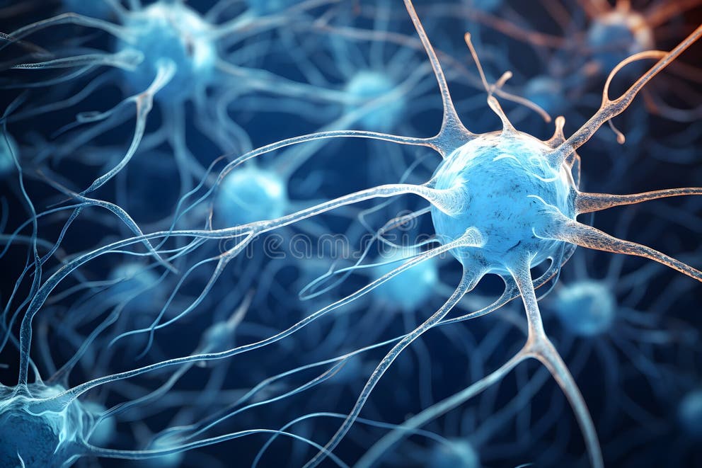 Electron Microscopy of Brain Neural Network, Cells of Brain, Generated ...