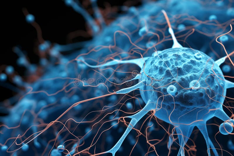 Electron Microscopy of Brain Neural Network by Generative AI Stock ...