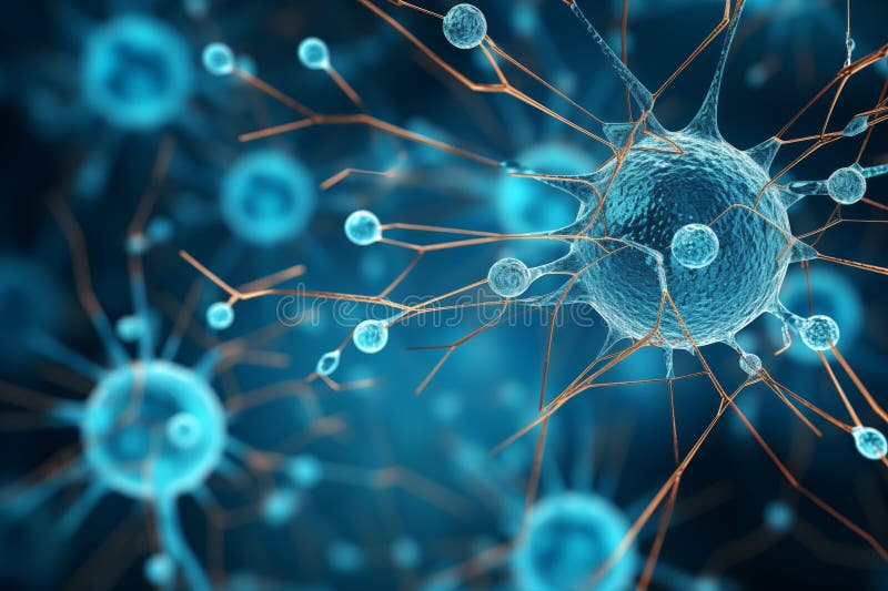 Electron Microscopy of Brain Neural Network by Generative AI Stock ...