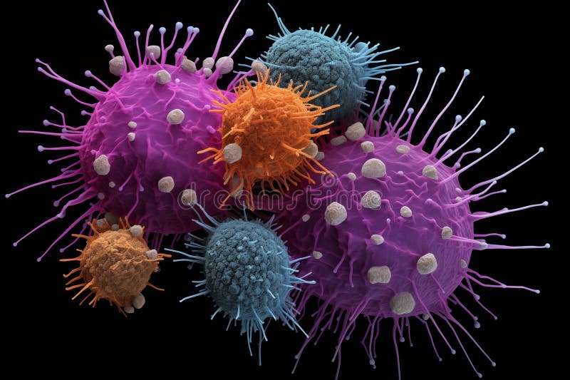 Electron Microscopy of Dead Cells of Cancer by Generative AI Stock ...