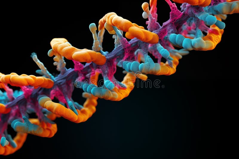 Electron Microscopy of Dna Gene by Generative AI Stock Illustration ...