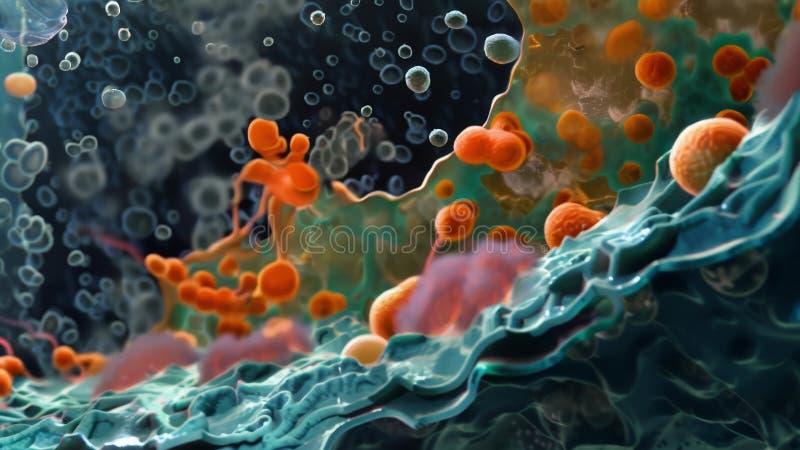 An Electron Microscopy Image of a Cell Membrane Attached To a Bacterial ...