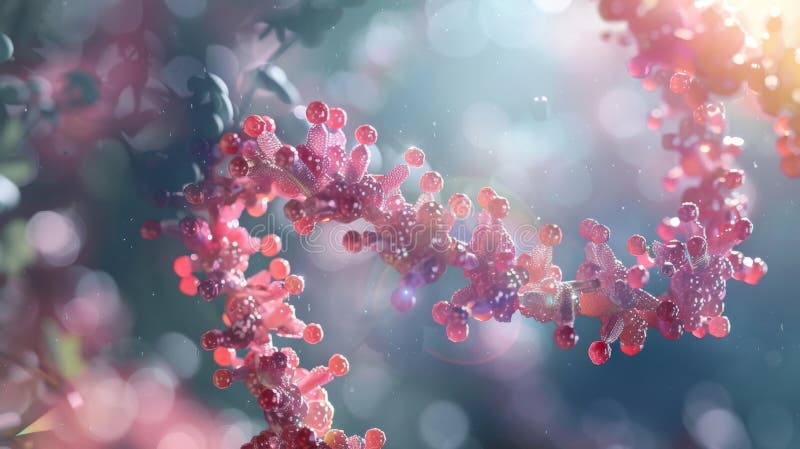 The RNA Polymerase Molecule Attaching To the DNA Strand and Beginning ...