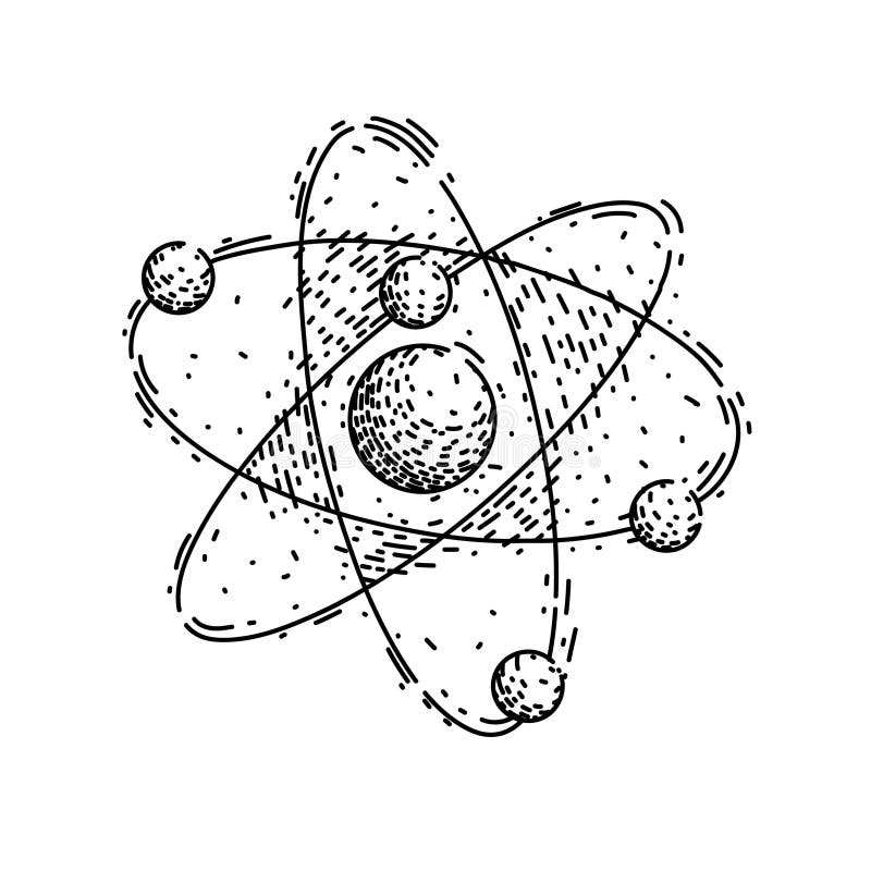 Electron Molecule Atom Sketch Hand Drawn Vector Stock Vector ...