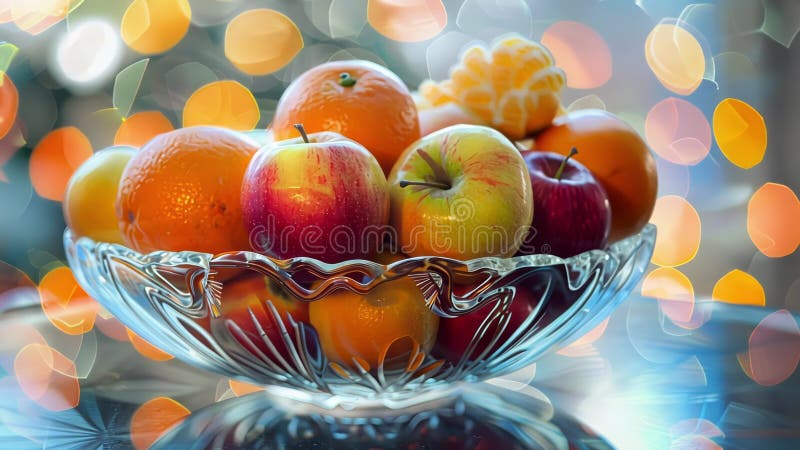 An Electron Orb Orbits Around an Atomshaped Fruit Bowl Holding Vibrant ...