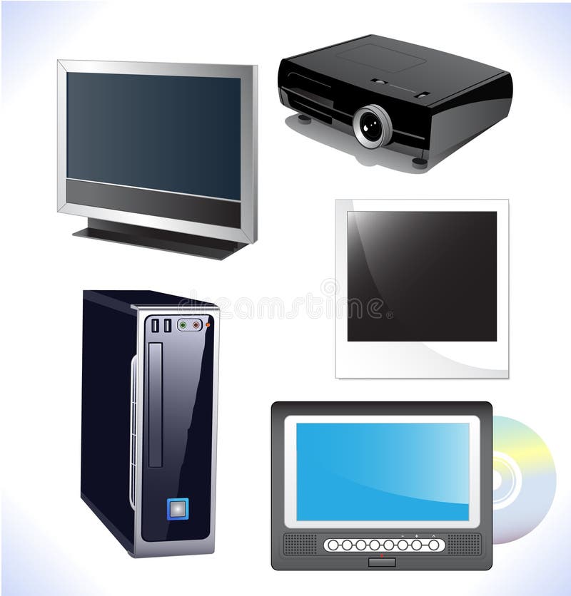 Vector Detailed Computer Parts Icon Set. Part 1 Stock Vector ... Vector Detailed Computer Parts Icon Set. Part 1 Stock Vector ...