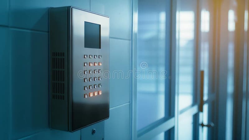 Electronic Access Control Panel Displaying Illuminated Indicators on ...