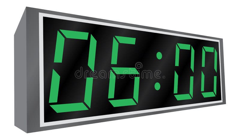 Digital Clock Showing Twenty Two Hundred Hours Stock Illustration ...
