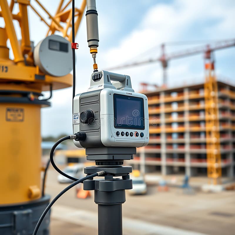 An Electronic Alignment Tool Attached To a Large Crane with a ...