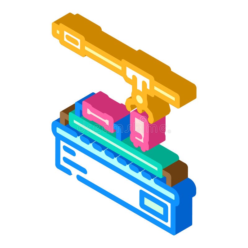 Electronic Assembly Line Industry 3 Isometric Icon Vector Illustration ...