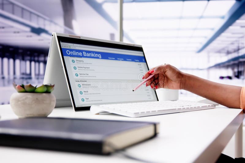 Electronic Bank Balance Statement and Transfer Stock Image - Image of ...