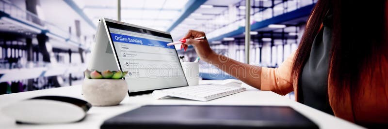 Electronic Bank Balance Statement and Transfer Stock Photo - Image of ...