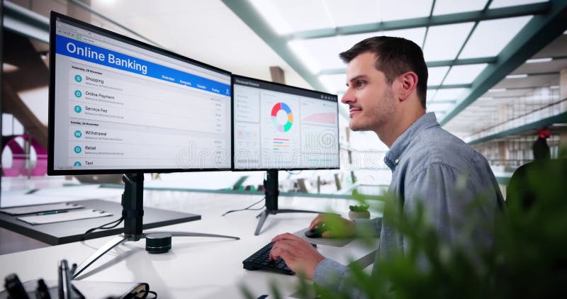 Electronic Bank Balance Statement and Transfer Stock Photo - Image of ...