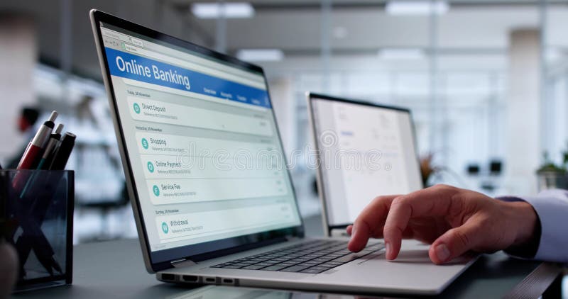 Electronic Bank Balance Statement and Transfer Stock Image - Image of ...