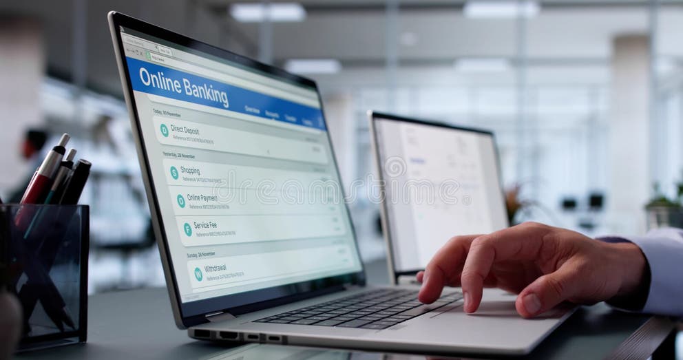 Electronic Bank Balance Statement and Transfer Stock Image - Image of ...