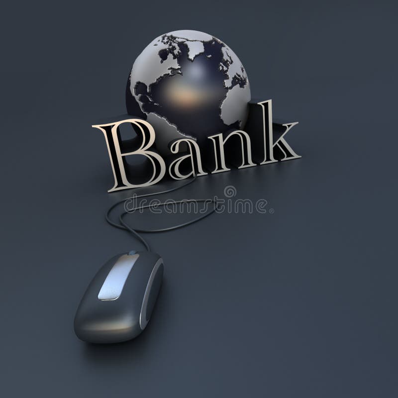 Electronic banking stock illustration. Illustration of render - 8428466