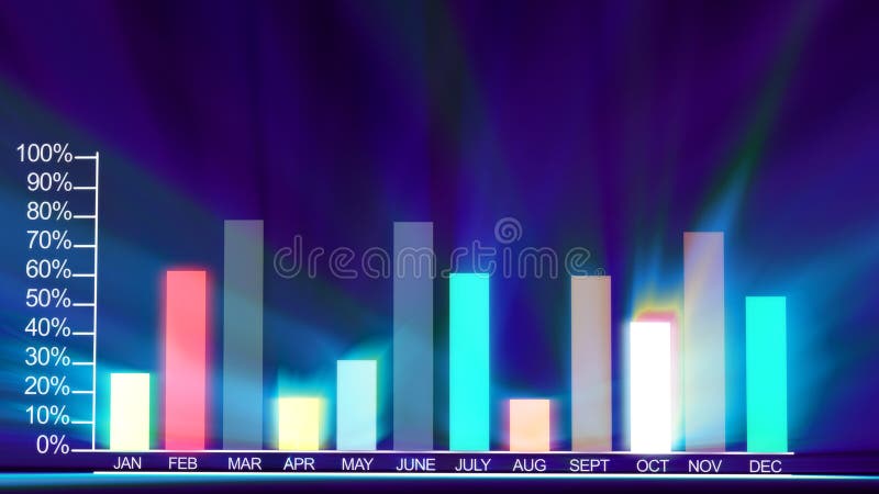Electronic Bar Chart Showing Monthly Results Stock Illustration ...