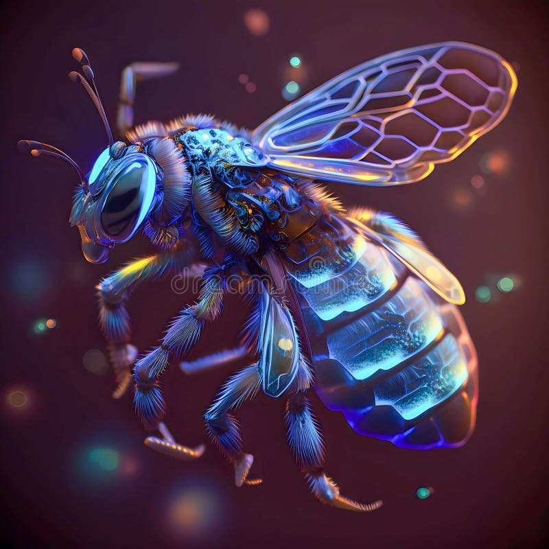Electronic Bee Genarate by Artificial Intelligence Stock Illustration ...