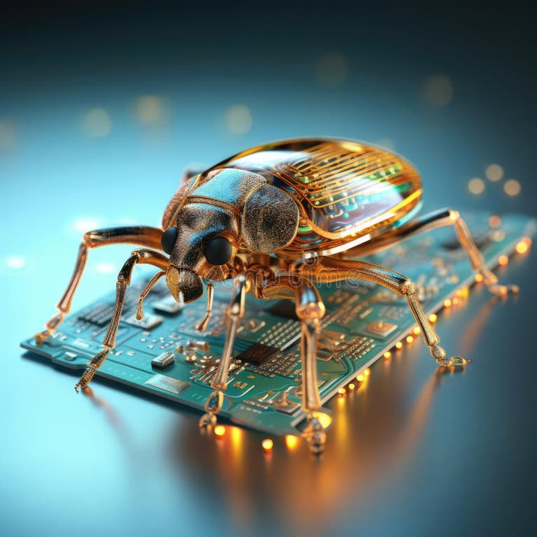 Electronic Beetle on Electronics Stock Illustration - Illustration of ...
