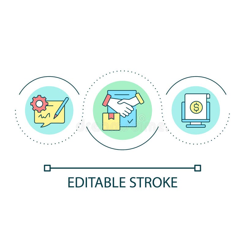 Electronic Bills Loop Concept Icon Stock Vector - Illustration of ...