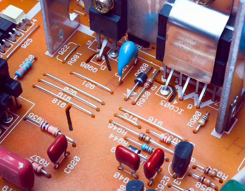 Schematic Diagram and Electronic Board Stock Photo - Image of component ...