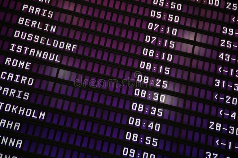 Electronic Board of the Airport Stock Photo - Image of airport ...