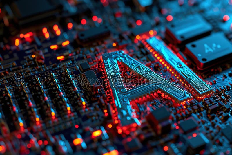 Electronic Board with Chip and Text "AI Stock Illustration ...