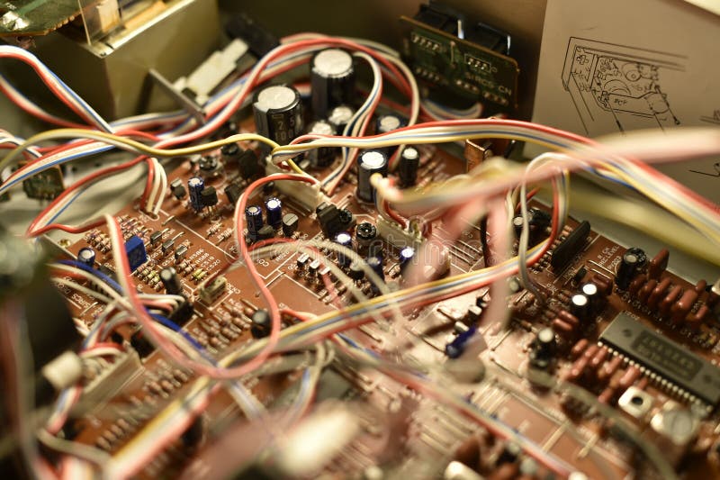 Electronic Board with Chips Stock Photo - Image of abstract, toned ...