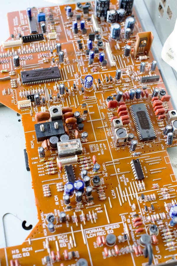 Electronic Board with Chips Stock Photo - Image of abstract, toned ...