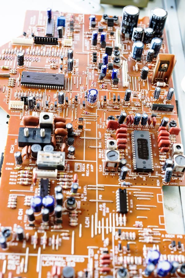 Electronic Board with Chips Stock Photo - Image of technology, chips ...