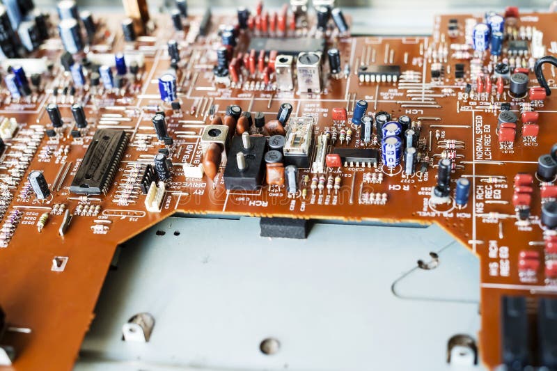 Electronic Board with Chips Stock Photo - Image of tech, elements ...