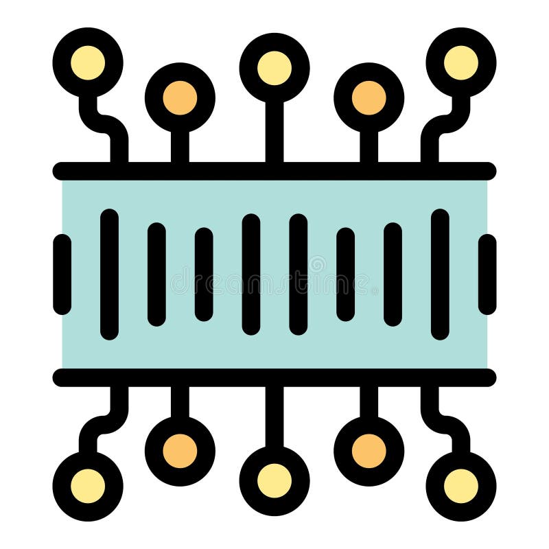 Electronic Board Connecting Data through Wires and Points Icon Stock ...